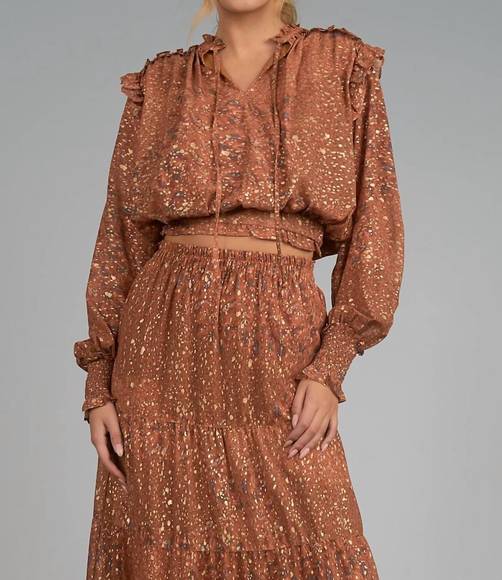 Elan | Tops | New Elan Copper Paisley Print Blouse In Multi | Poshmark